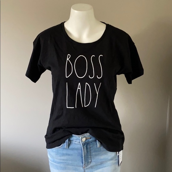 Rae Dunn | Tops | Rae Dunn Boss Lady Black Tshirt | Poshmark